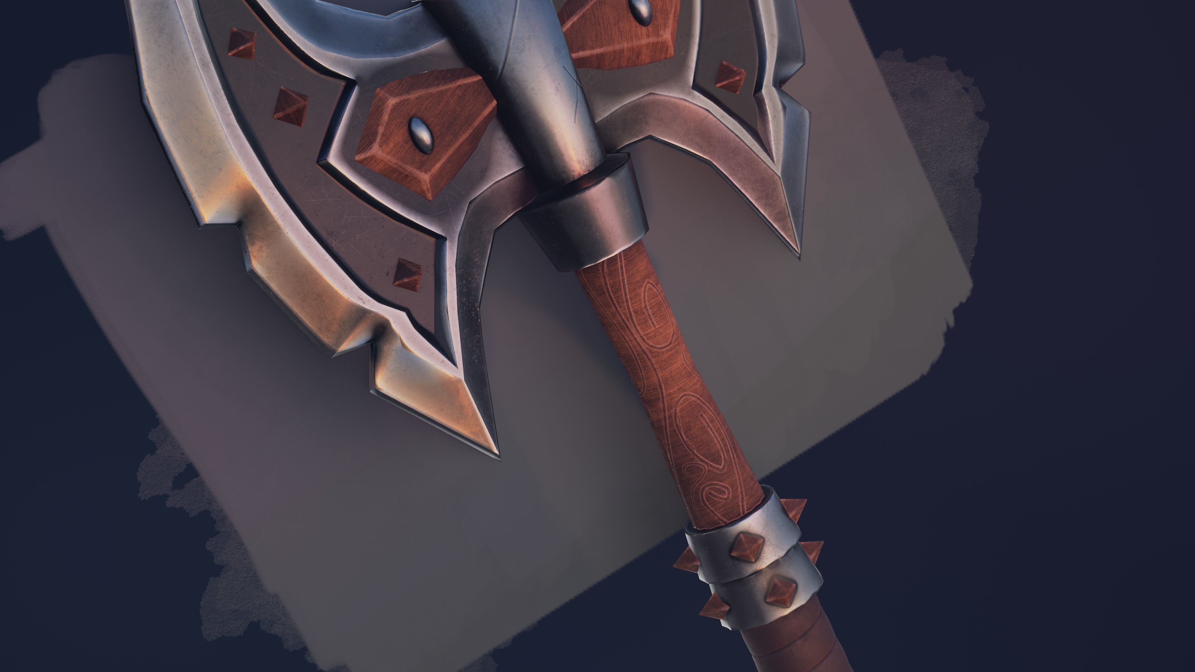 3D model GameReady Stylized Battle Axe 3D model VR / AR / low-poly ...