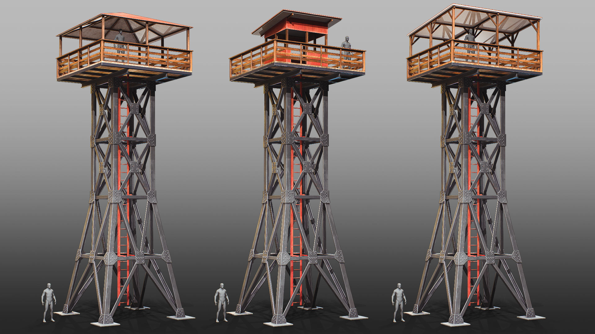 3D model Game-Ready Modular Watchtowers set VR / AR / low-poly | CGTrader