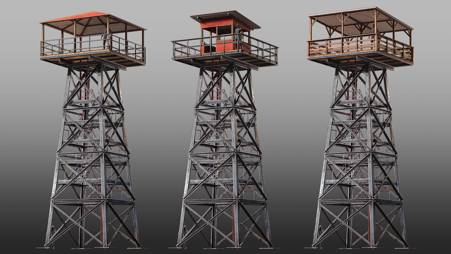 3D model Game-Ready Modular Watchtowers set VR / AR / low-poly | CGTrader