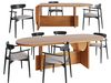 Tecta Lot conference table and Miniforms Claretta chair 3D model | CGTrader