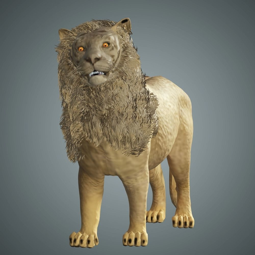 3D model lion with animation VR / AR / low-poly | CGTrader