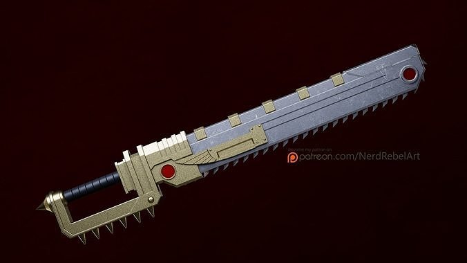 Warhammer 40k Chainblade sword 3D model 3D printable | CGTrader