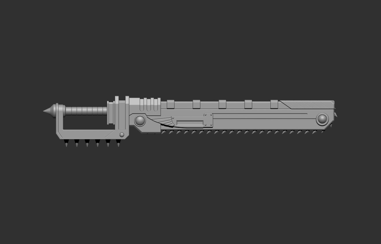 Warhammer 40k Chainblade sword 3D model 3D printable | CGTrader