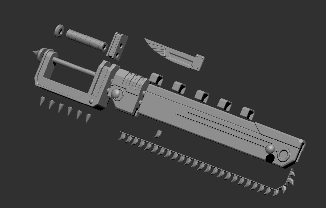 Warhammer 40k Chainblade sword 3D model 3D printable | CGTrader