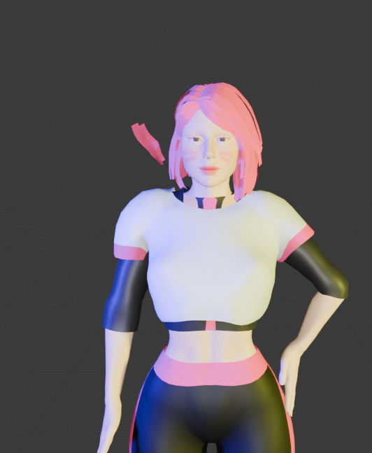 pink 3d girl free VR / AR / low-poly 3D model | CGTrader
