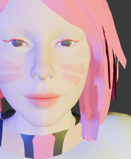 pink 3d girl free VR / AR / low-poly 3D model | CGTrader