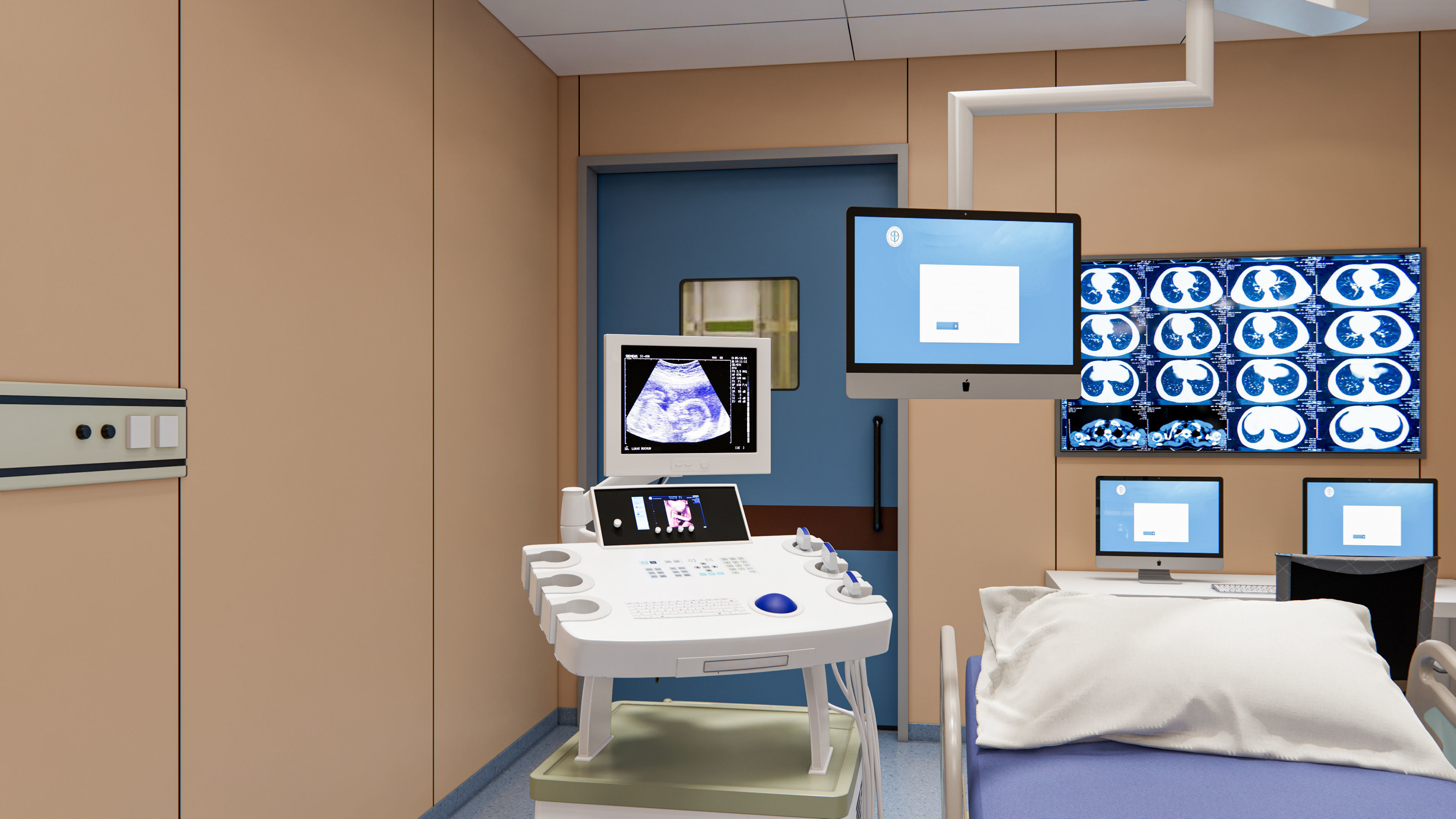 Hospital endoscopy room Interior 3D model | CGTrader