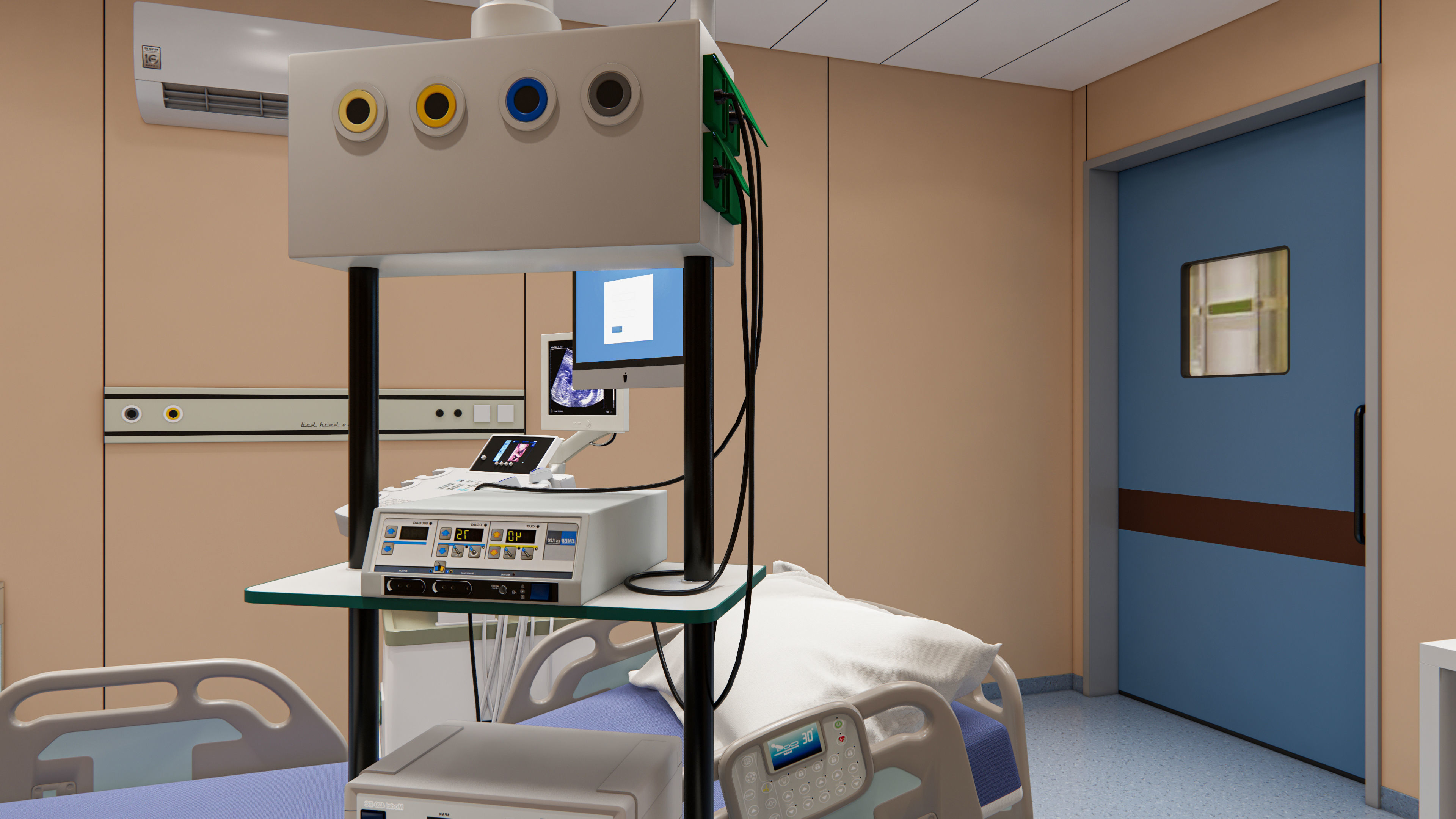 Hospital endoscopy room Interior 3D model | CGTrader