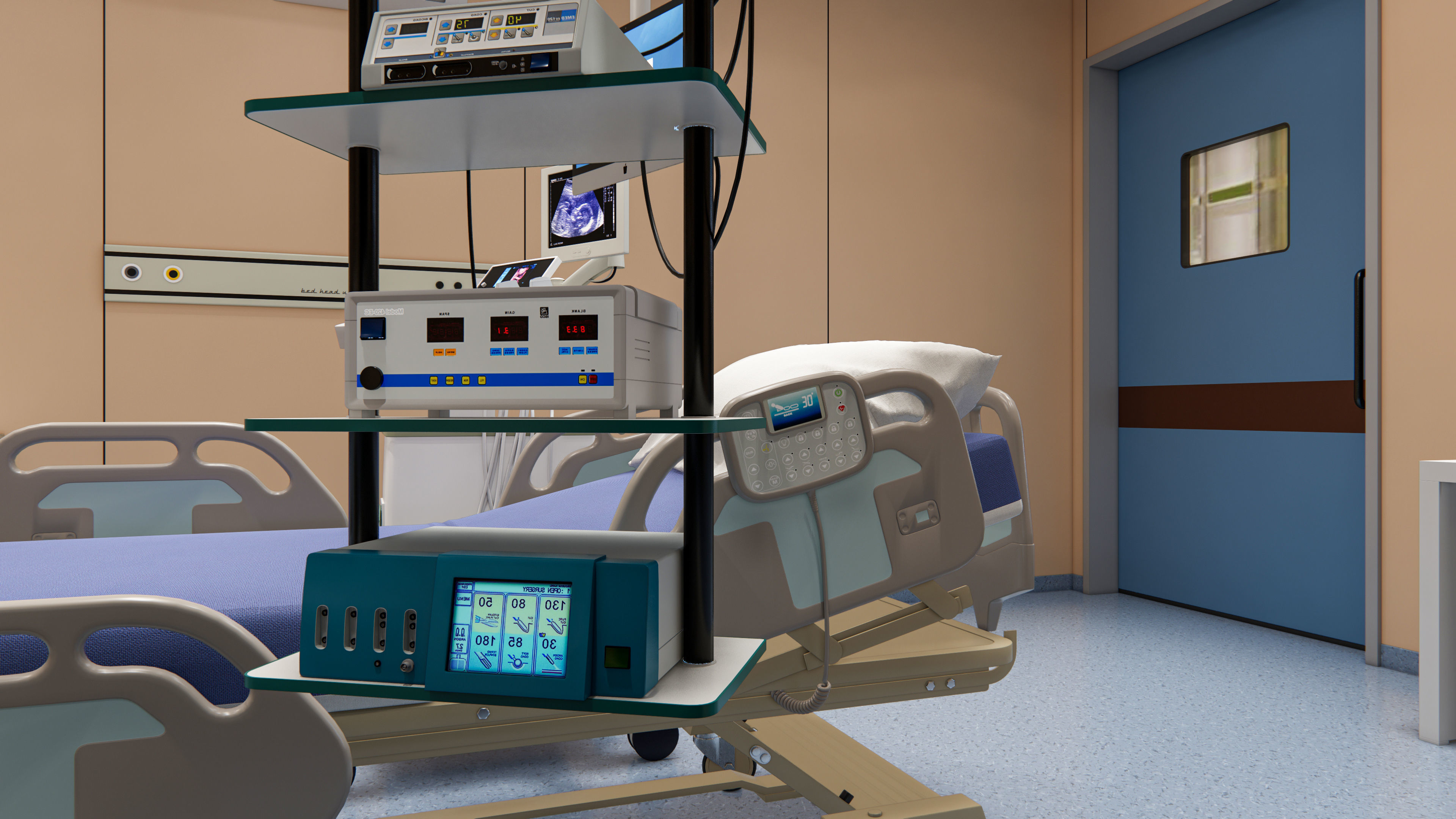 Hospital endoscopy room Interior 3D model | CGTrader