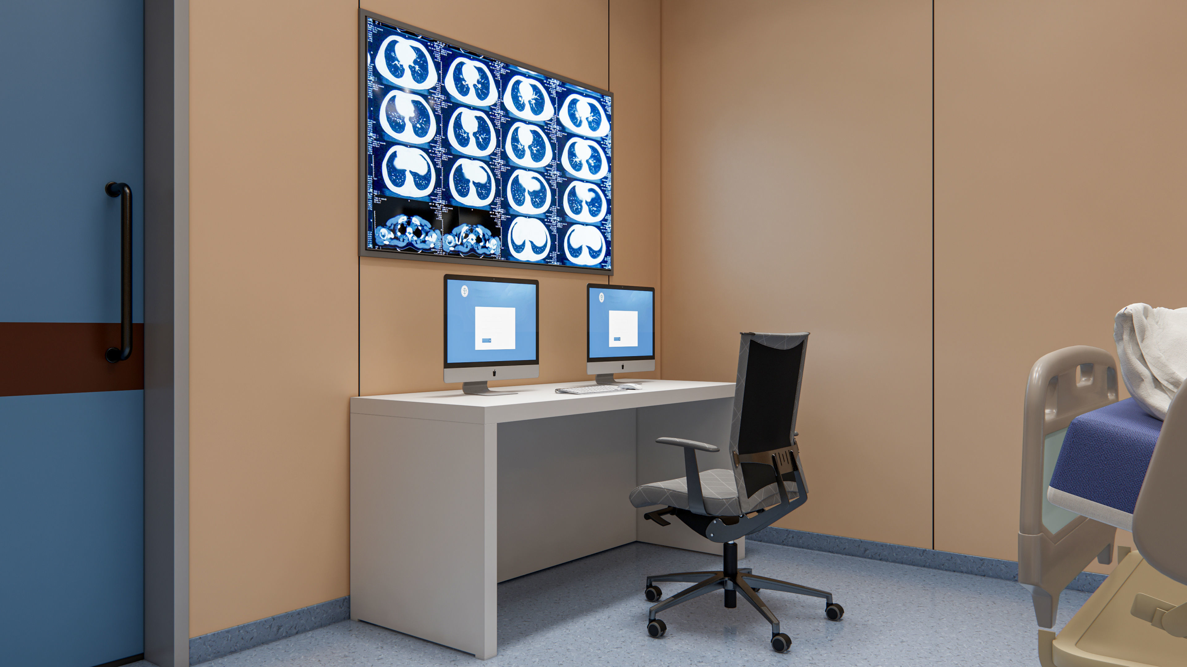 Hospital endoscopy room Interior 3D model | CGTrader