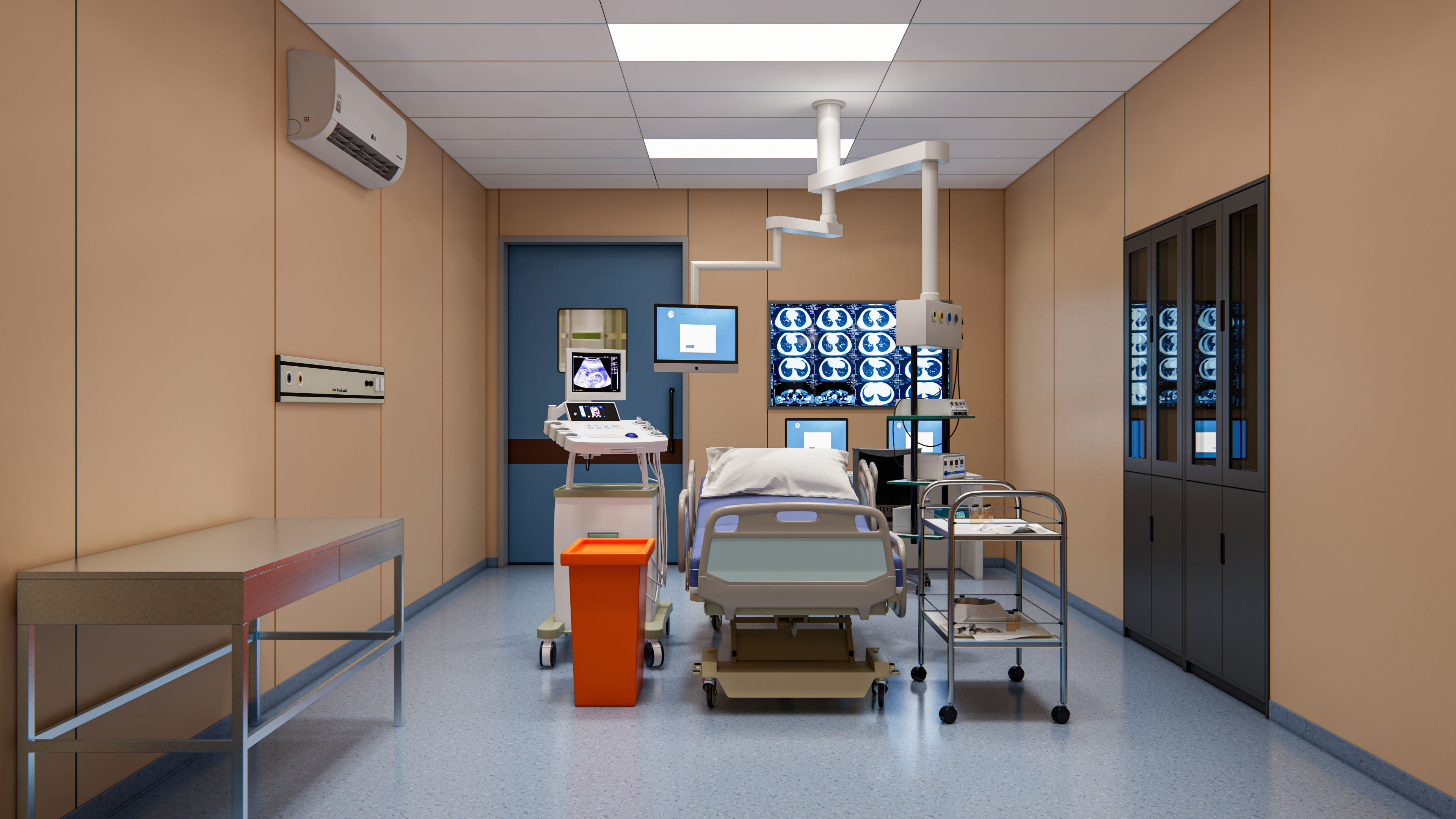 Hospital endoscopy room Interior 3D model | CGTrader
