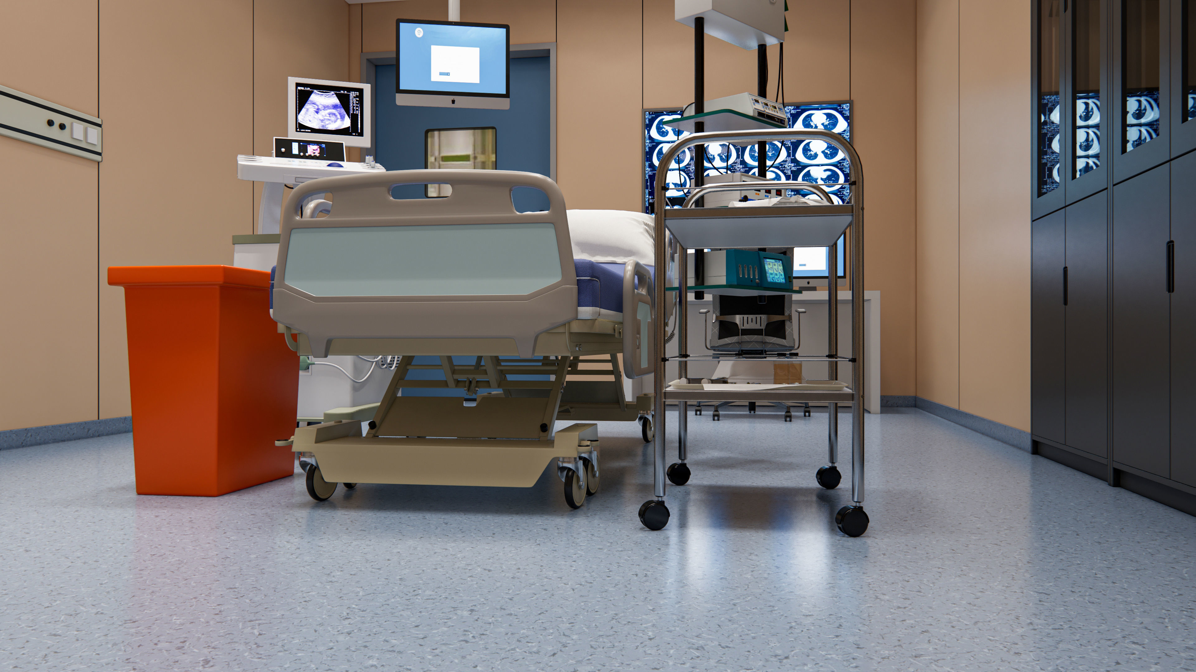 Hospital endoscopy room Interior 3D model | CGTrader