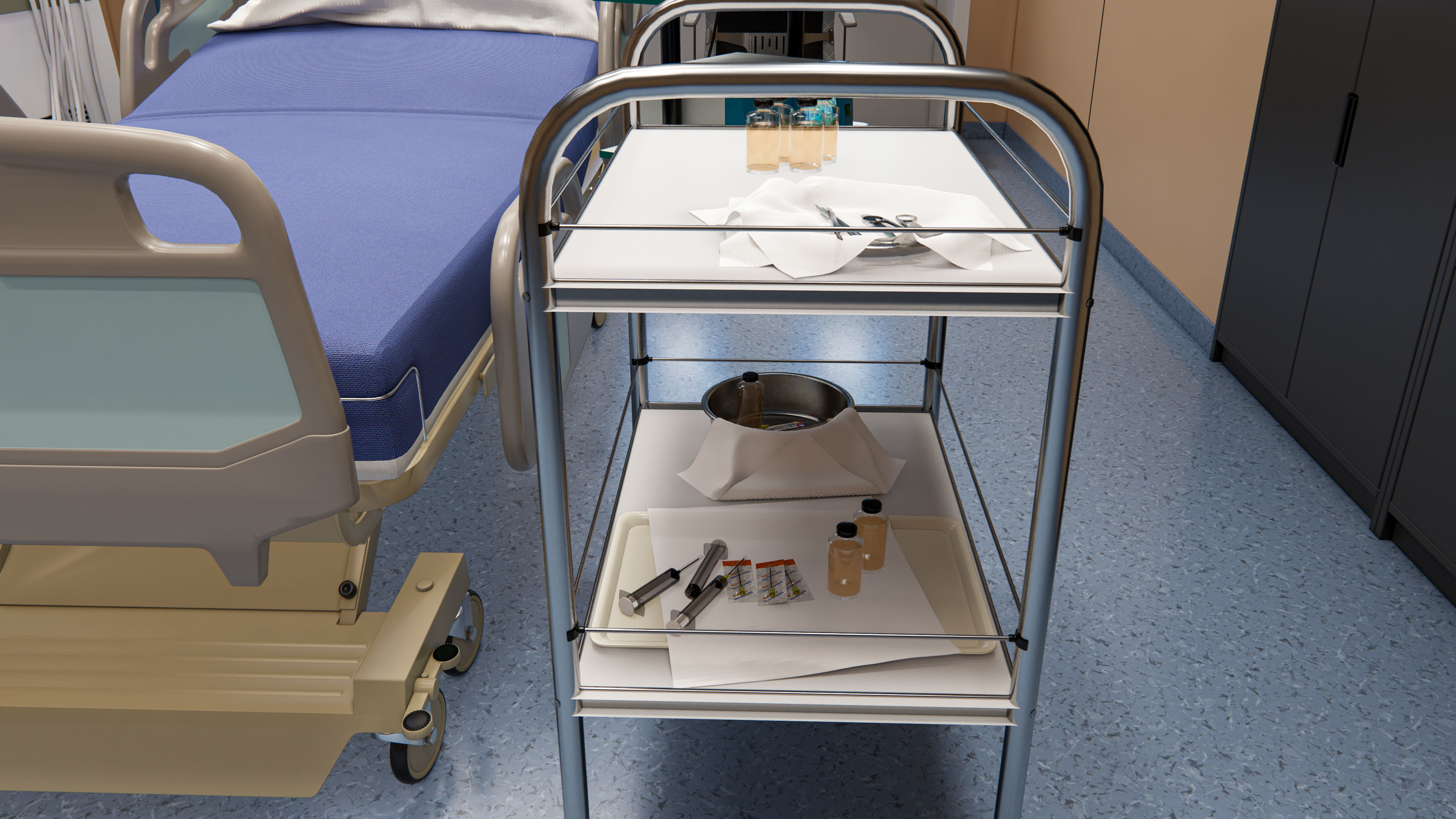 Hospital endoscopy room Interior 3D model | CGTrader