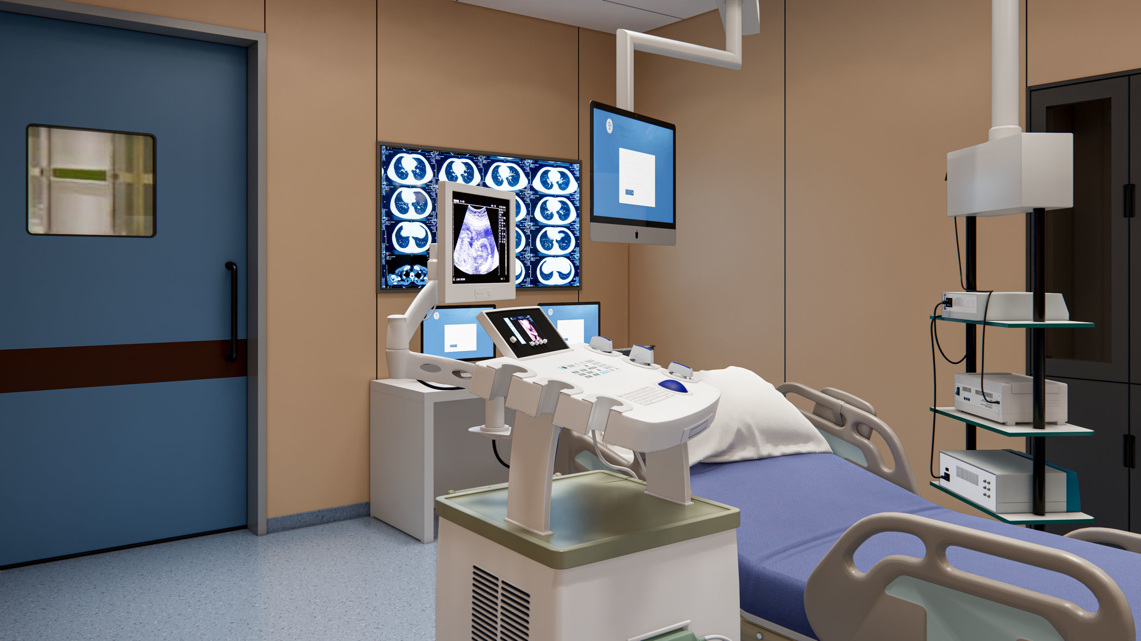Hospital endoscopy room Interior 3D model | CGTrader