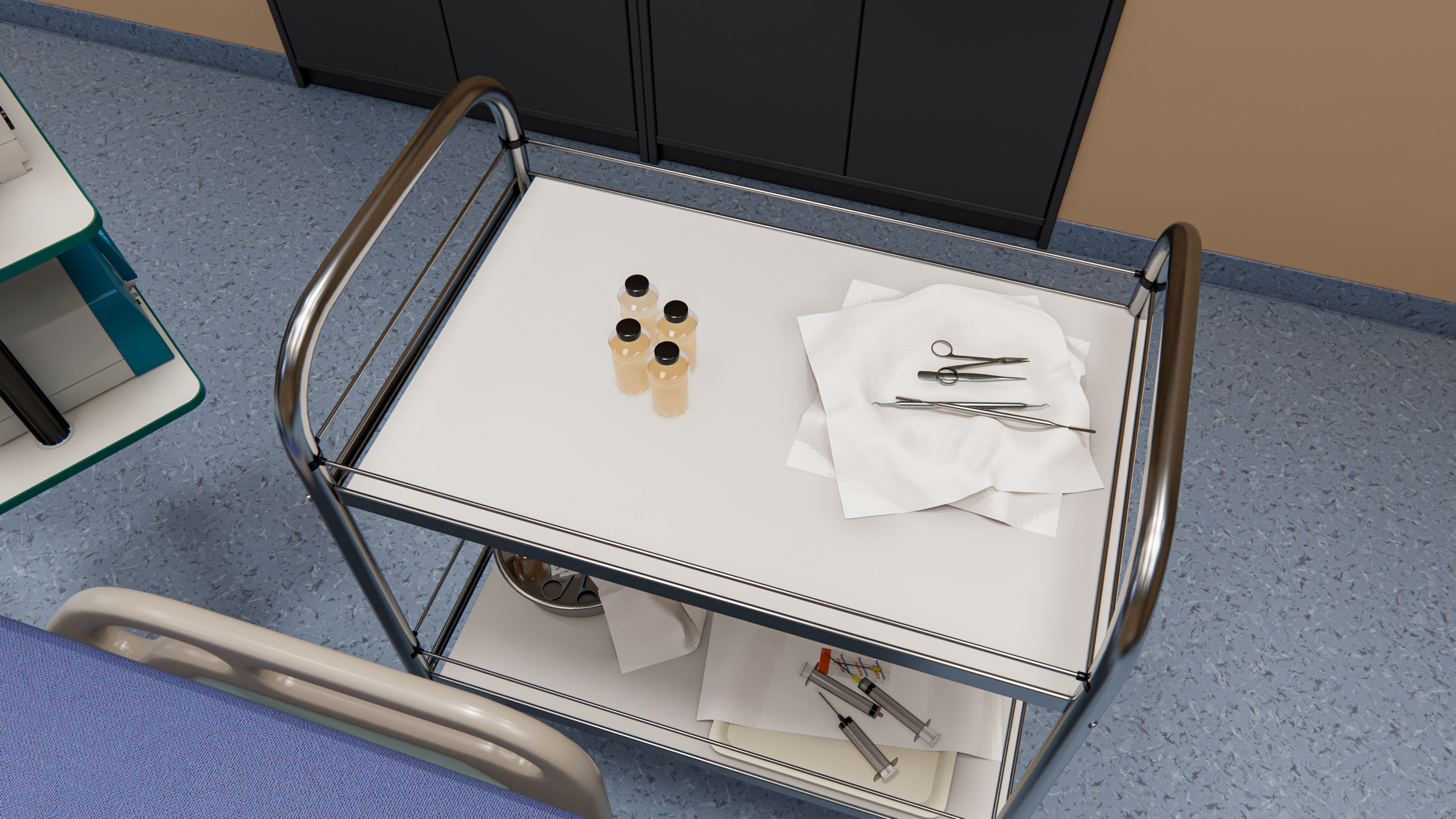 Hospital endoscopy room Interior 3D model | CGTrader