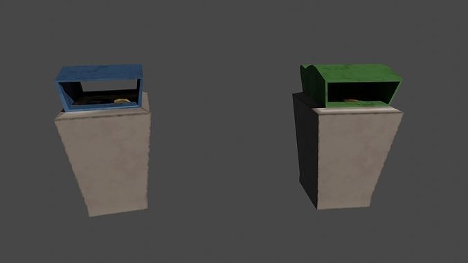 3D model Lowpoly Retro Trash Cans VR / AR / low-poly | CGTrader
