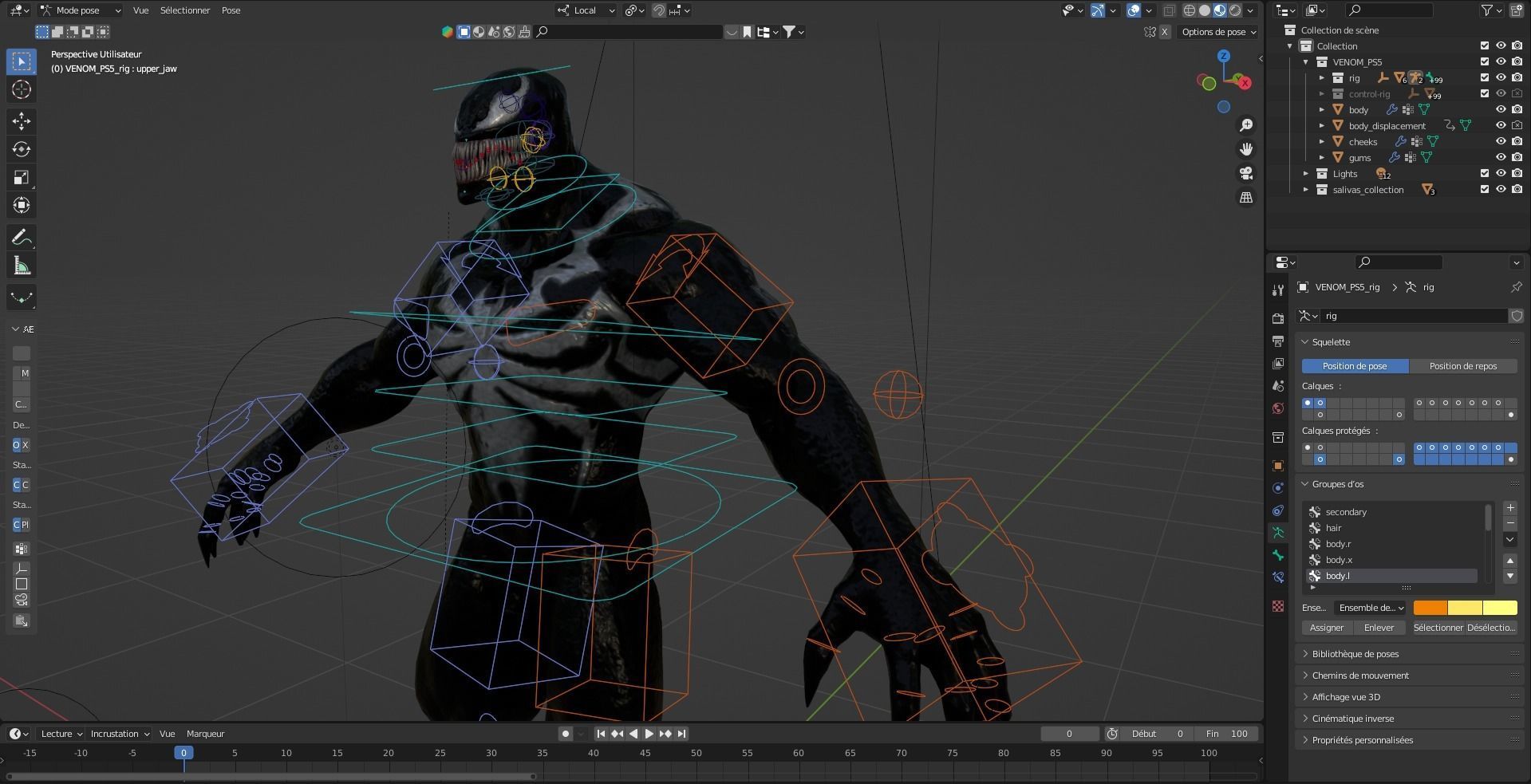Insomniac s VENOM RIG V3 BLENDER 3D model 3D model animated rigged ...