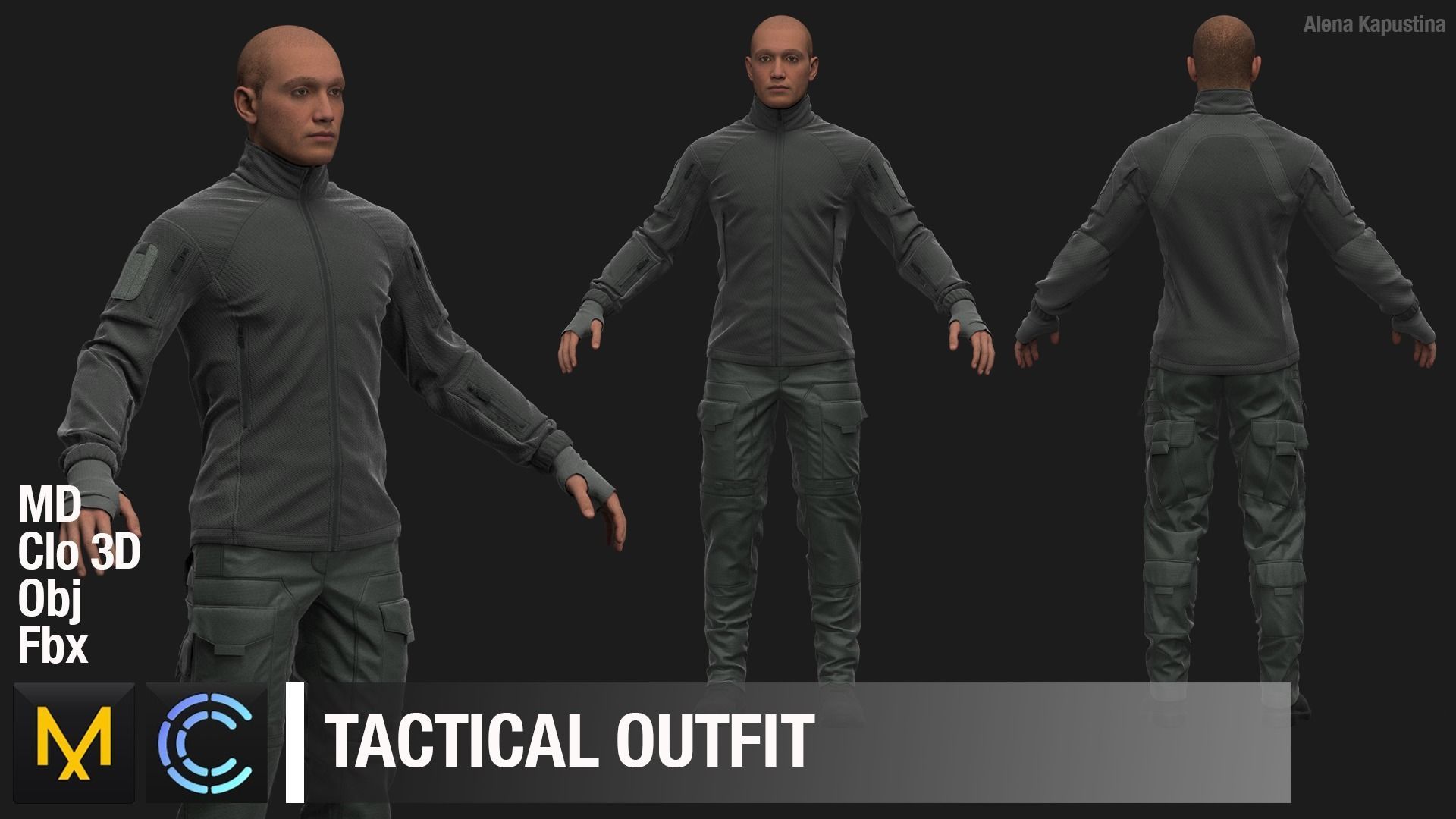 Tactical Outfit Marvelous Designer Clo 3D project 3D model | CGTrader