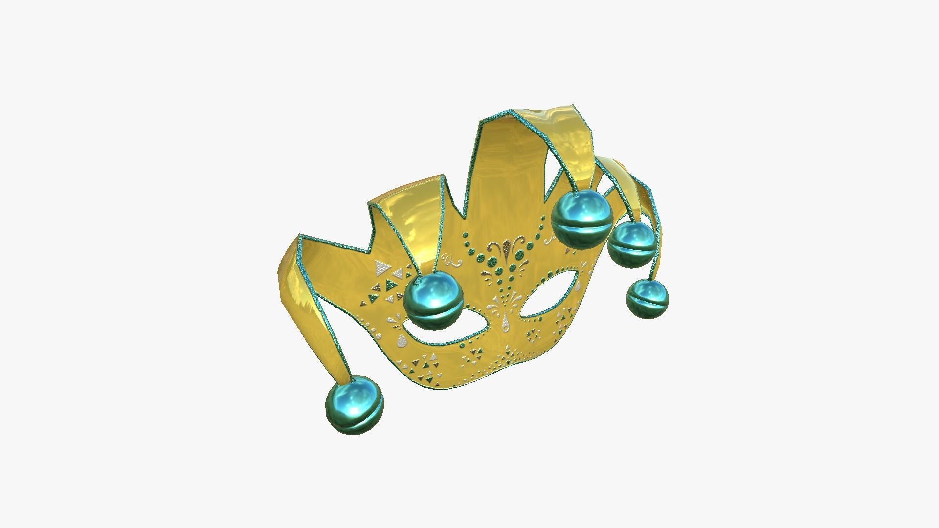 3D model Carnival Mask H05 Golden - Costume Character Design VR / AR ...