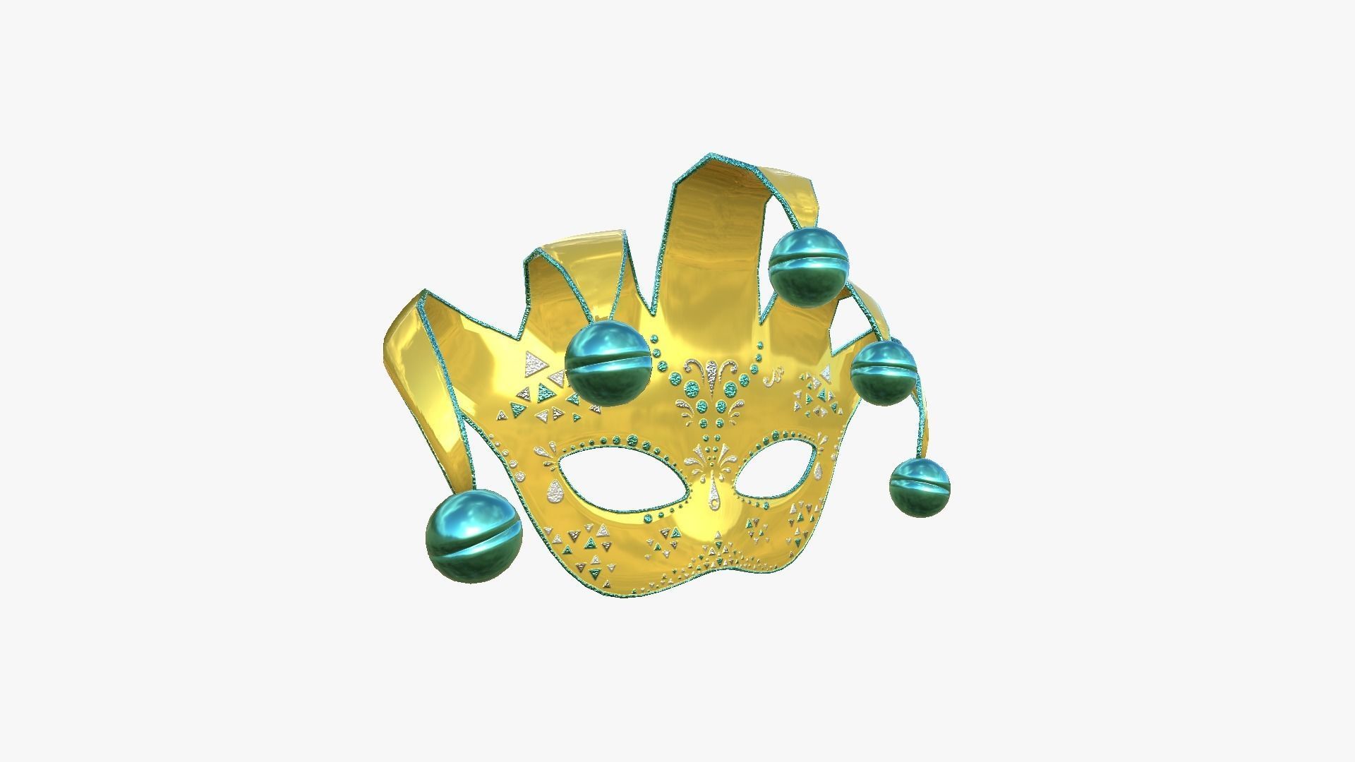 3D model Carnival Mask H05 Golden - Costume Character Design VR / AR ...