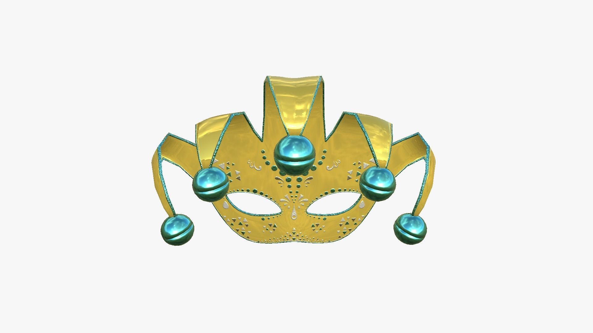 3D model Carnival Mask H05 Golden - Costume Character Design VR / AR ...
