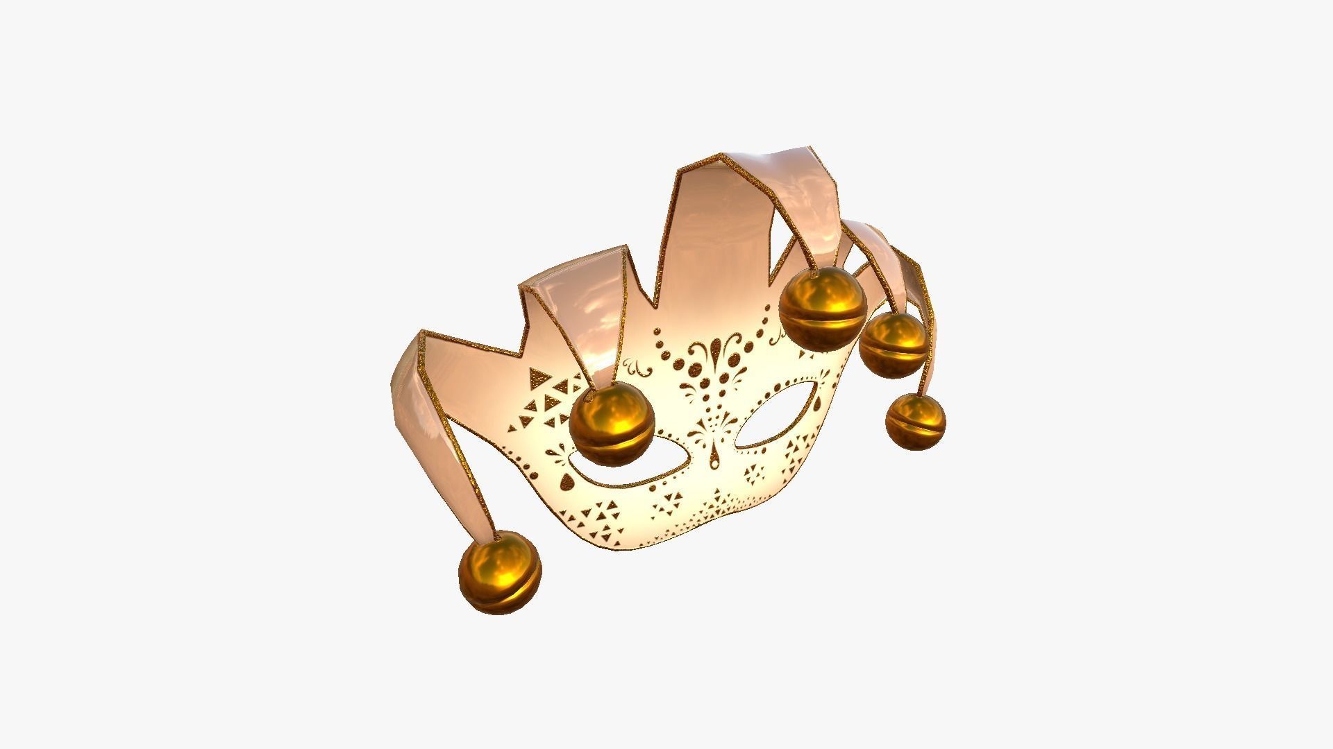 3D model Carnival Mask H08 Orange Yellow - Costume Character Design VR ...