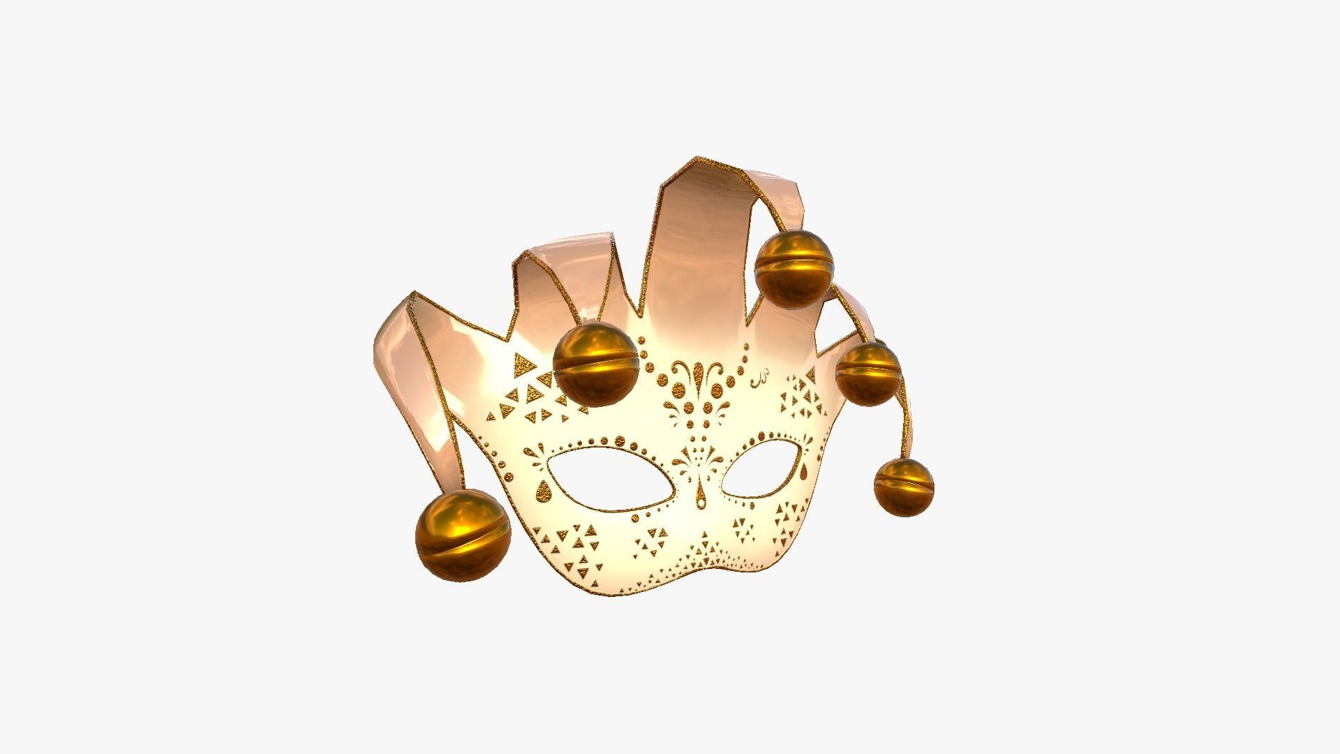 3D model Carnival Mask H08 Orange Yellow - Costume Character Design VR ...