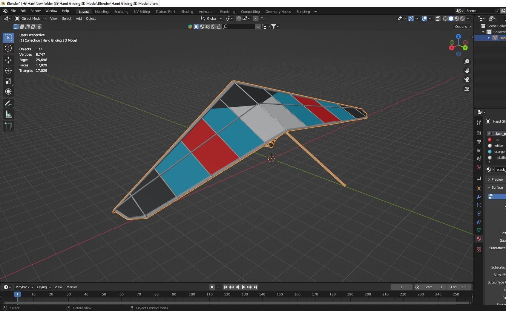 3D model Hand Gliding 3D Model VR / AR / low-poly | CGTrader