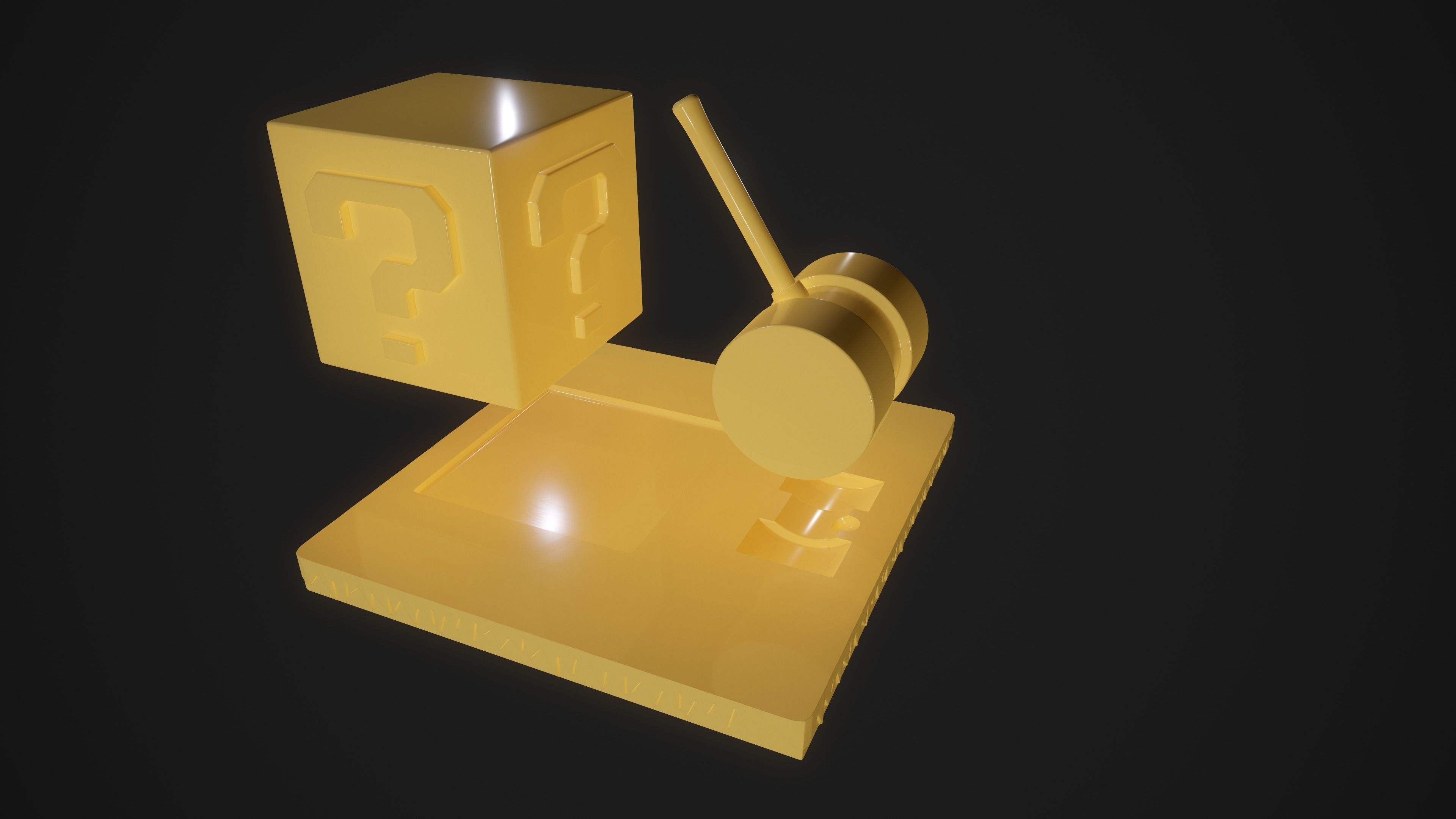 Paper Mario Hammer Desk Toy 3D model 3D printable | CGTrader