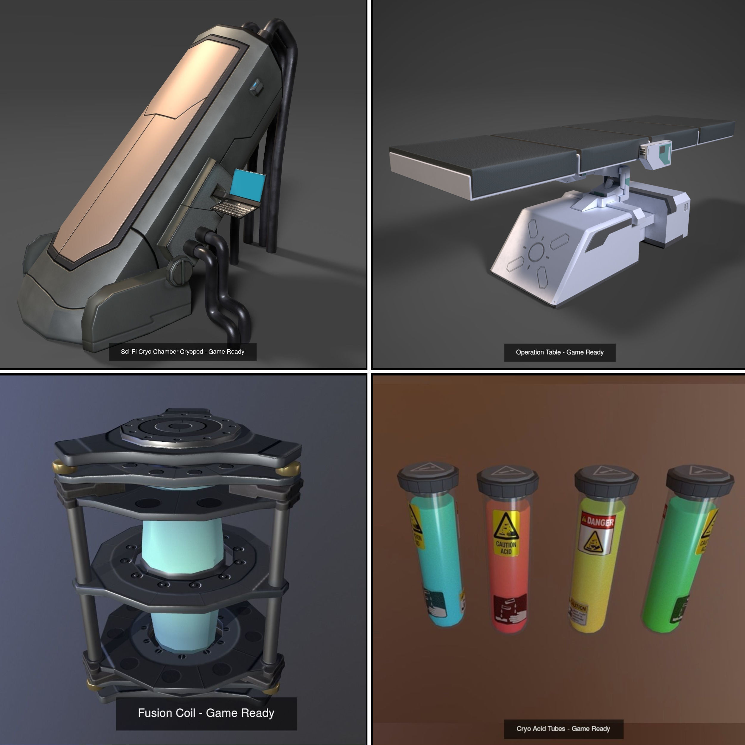 3D Model Collection Sci-Fi Laboratory - Game Ready VR / AR / low-poly ...