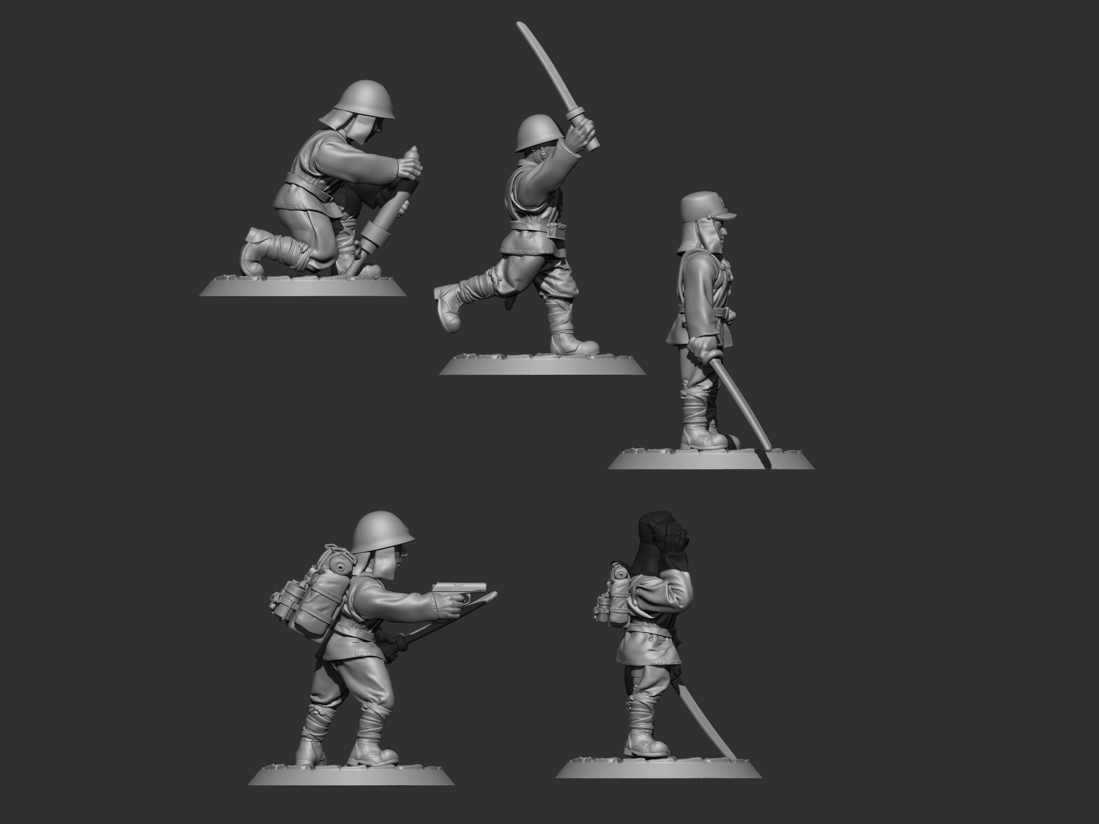 Japan soldier ww2 28 mm 3D print model collection 3D model 3D printable ...