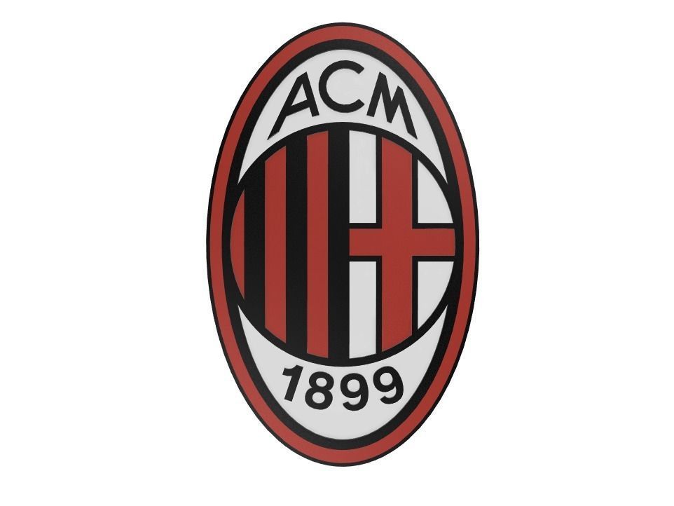 AC Milan Wall Sign 3D model 3D printable | CGTrader