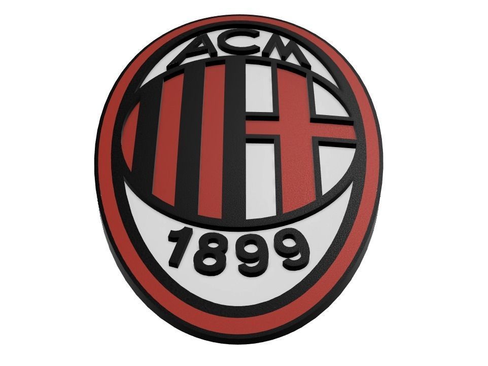 AC Milan Wall Sign 3D model 3D printable | CGTrader