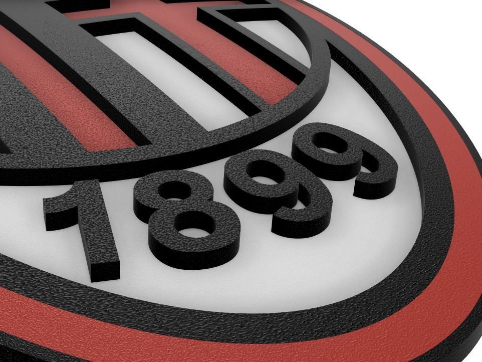 AC Milan Wall Sign 3D model 3D printable | CGTrader