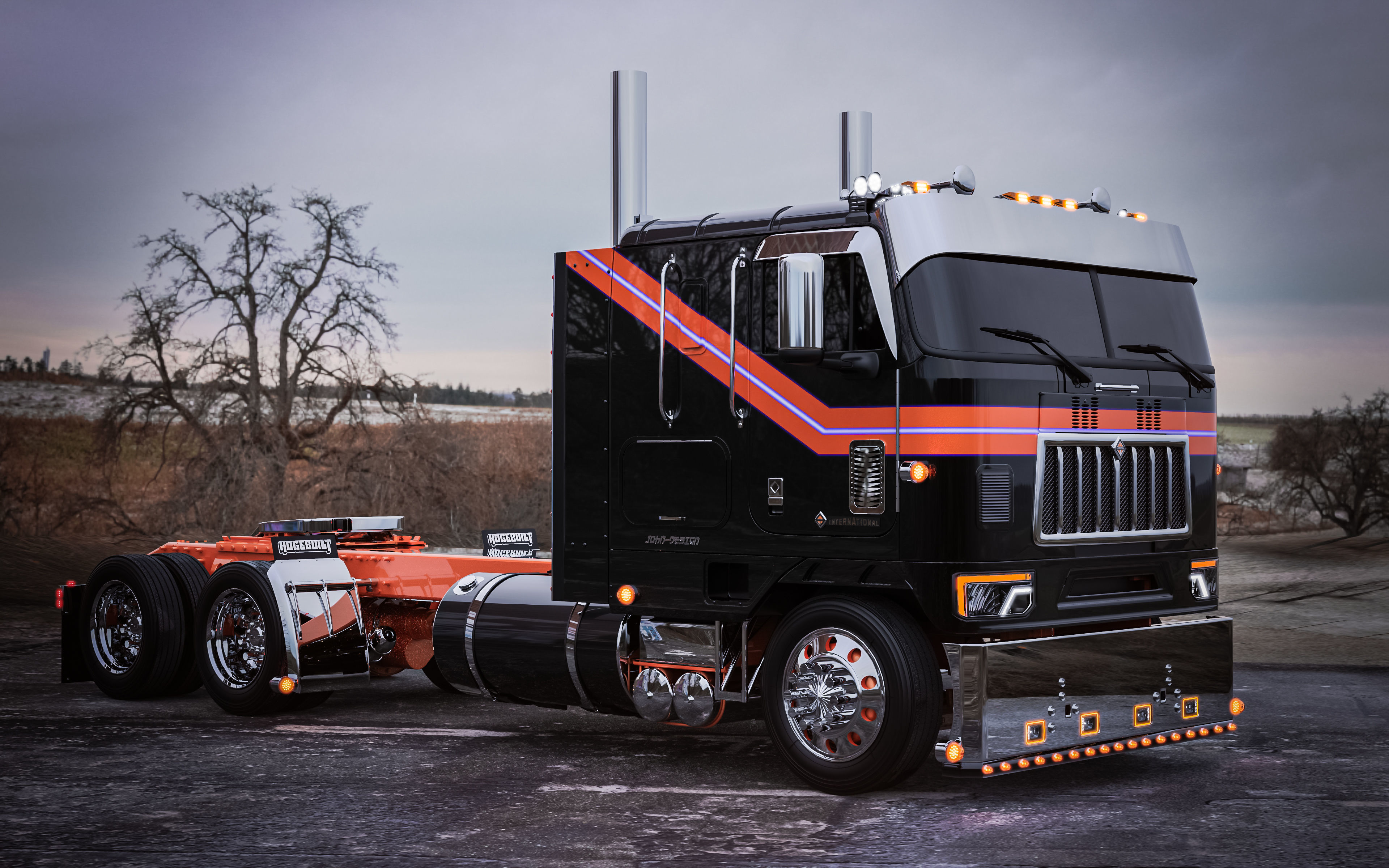 International 9600 Cabover Truck Custom JD Edition 3D model | CGTrader