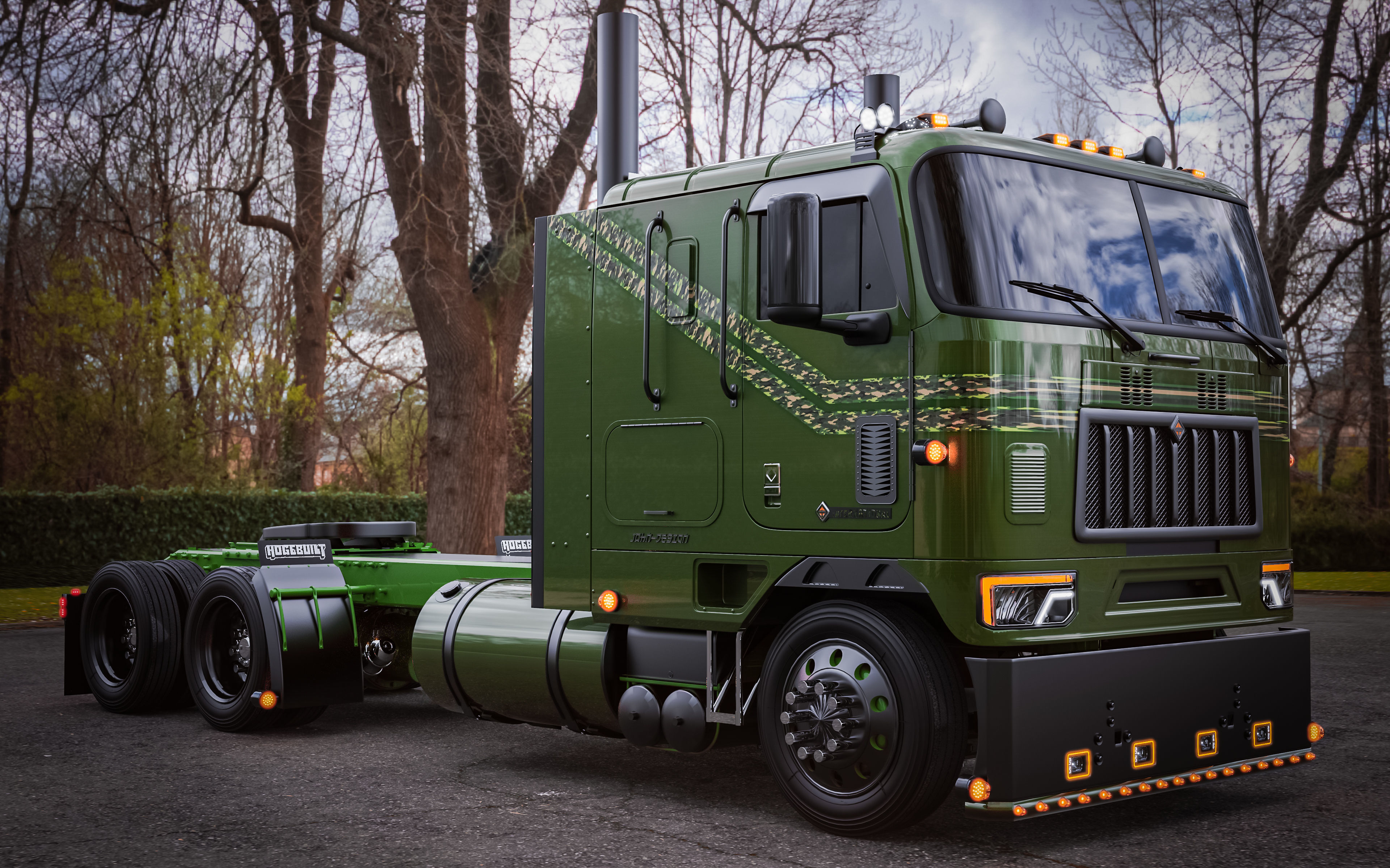 International 9600 Cabover Truck Custom JD Edition 3D model | CGTrader