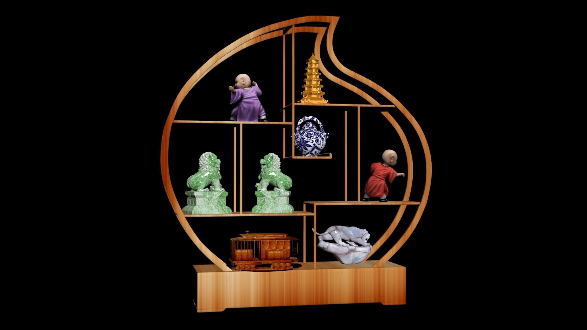 Chinese decorative self 3D model | CGTrader
