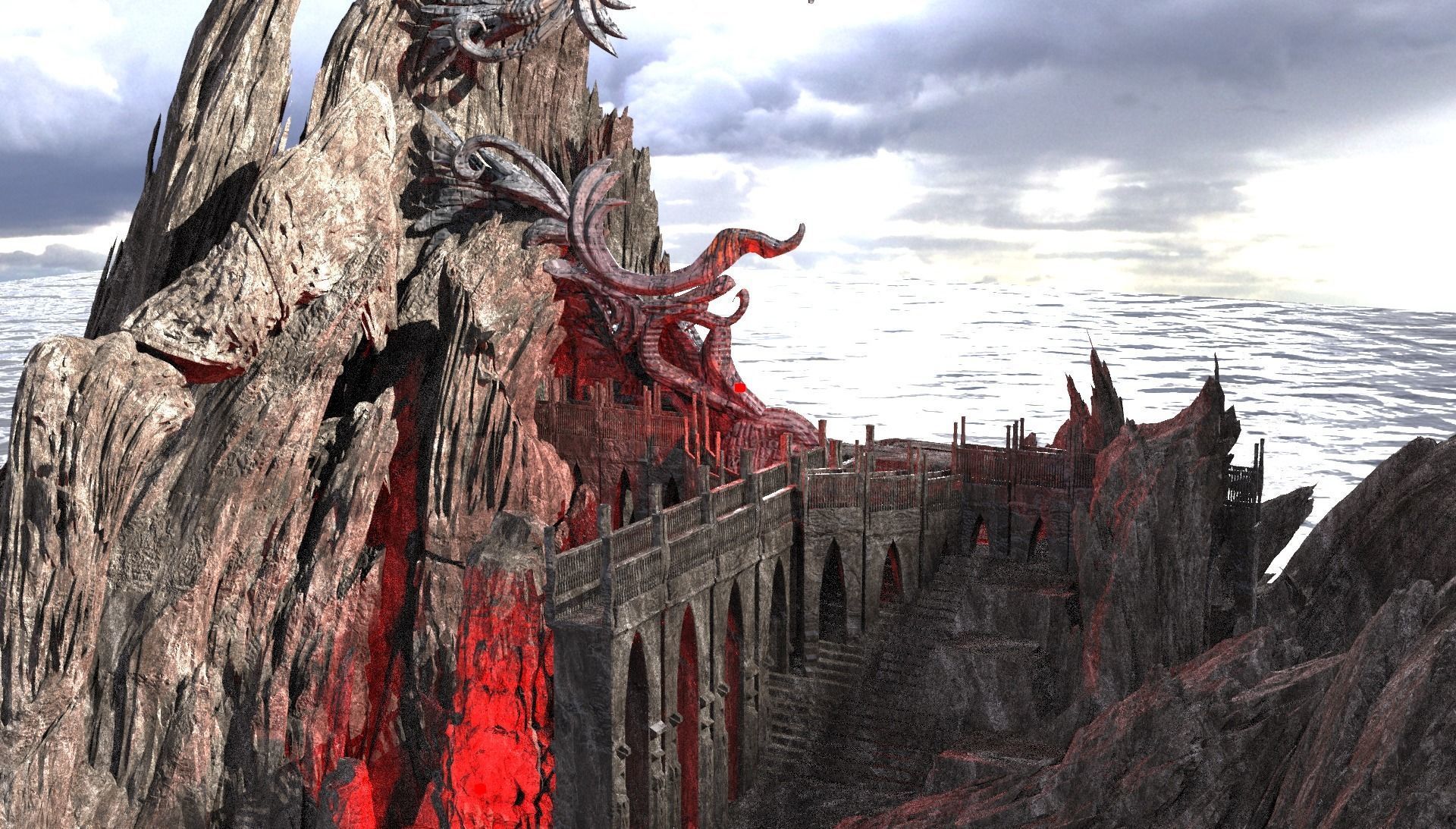 Dantes curved Heresy spiked rocks 3D model | CGTrader