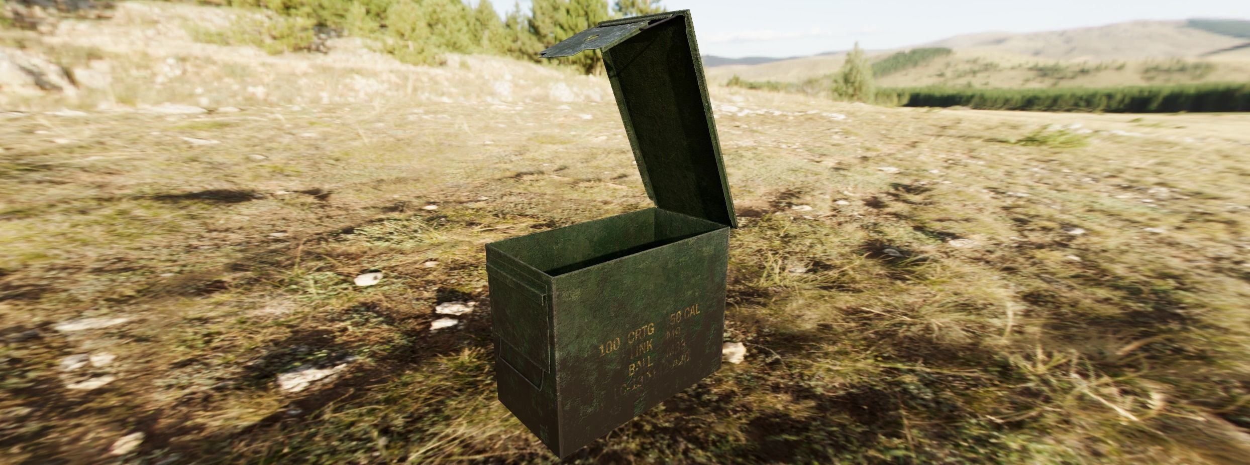 3D model Realistic Milspec Ammo Can with four texture variants VR / AR ...