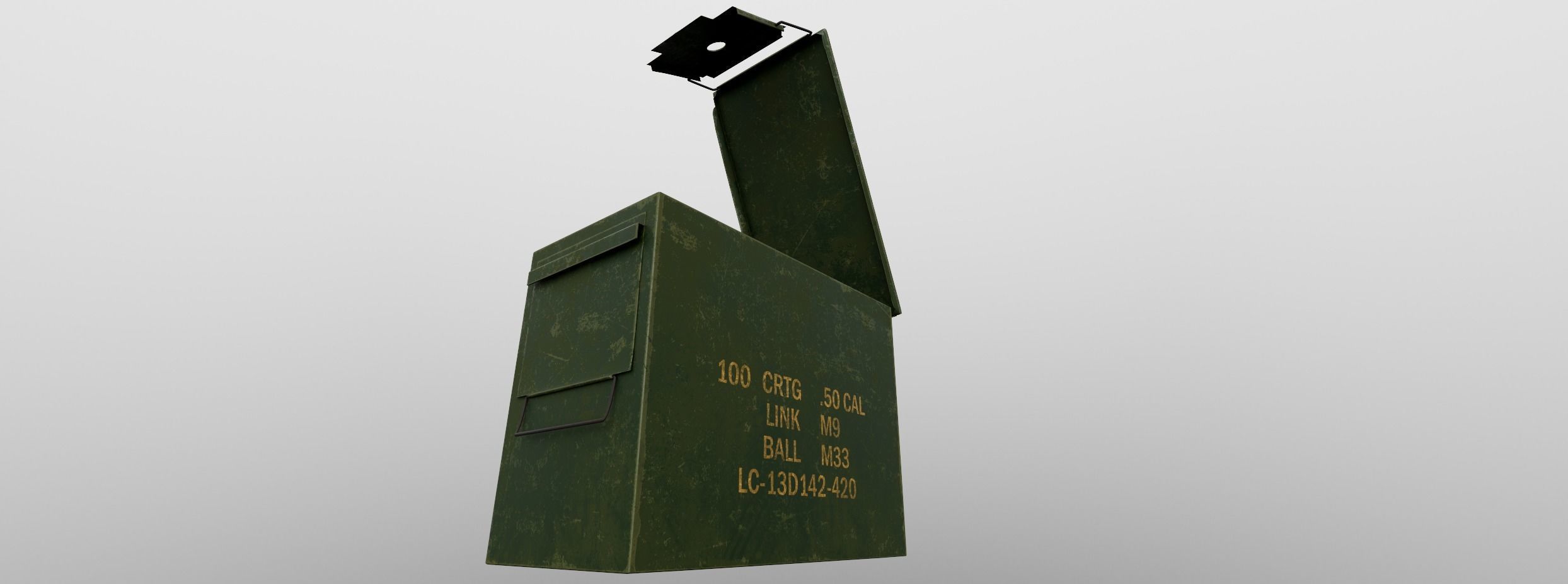 3D model Realistic Milspec Ammo Can with four texture variants VR / AR ...