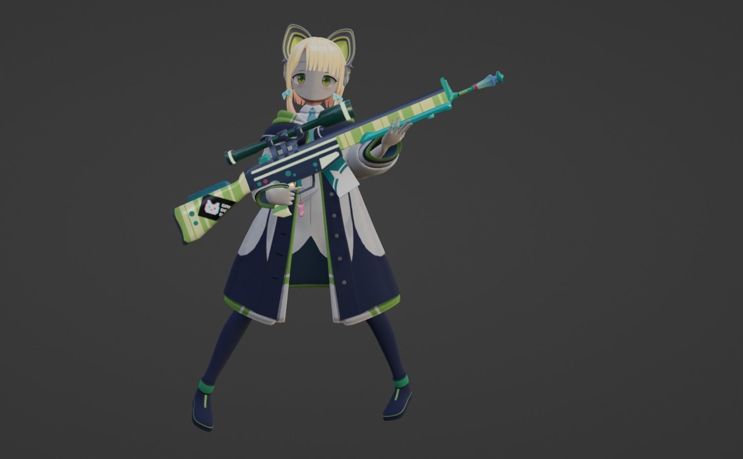 Anime Character - BA Midori 3D model | CGTrader