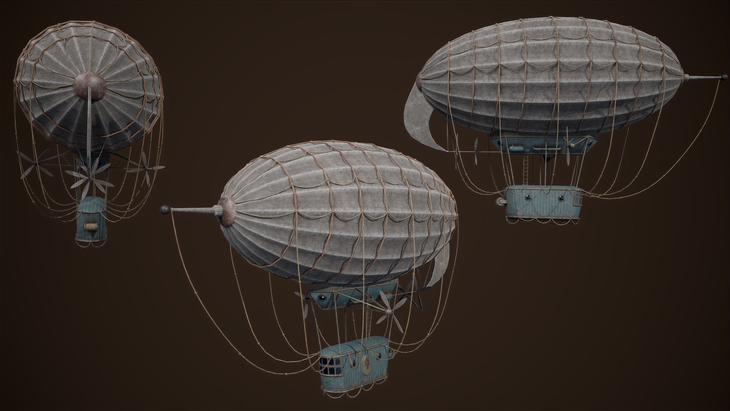 3D model Steampunk Airship Low-poly 3D model VR / AR / low-poly | CGTrader