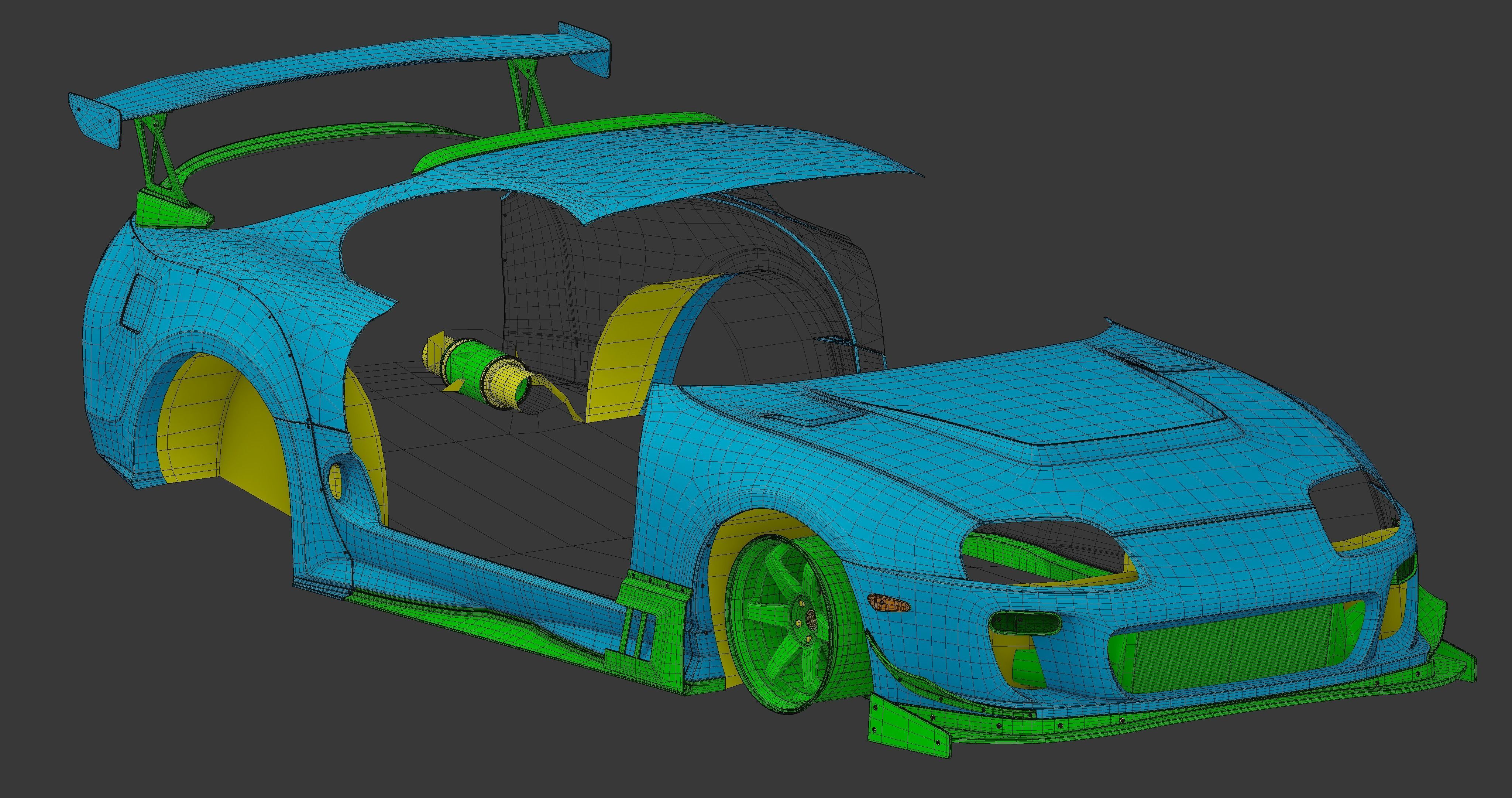 3D model TOYOTA SUPRA VARIS RIDOX VR / AR / low-poly | CGTrader