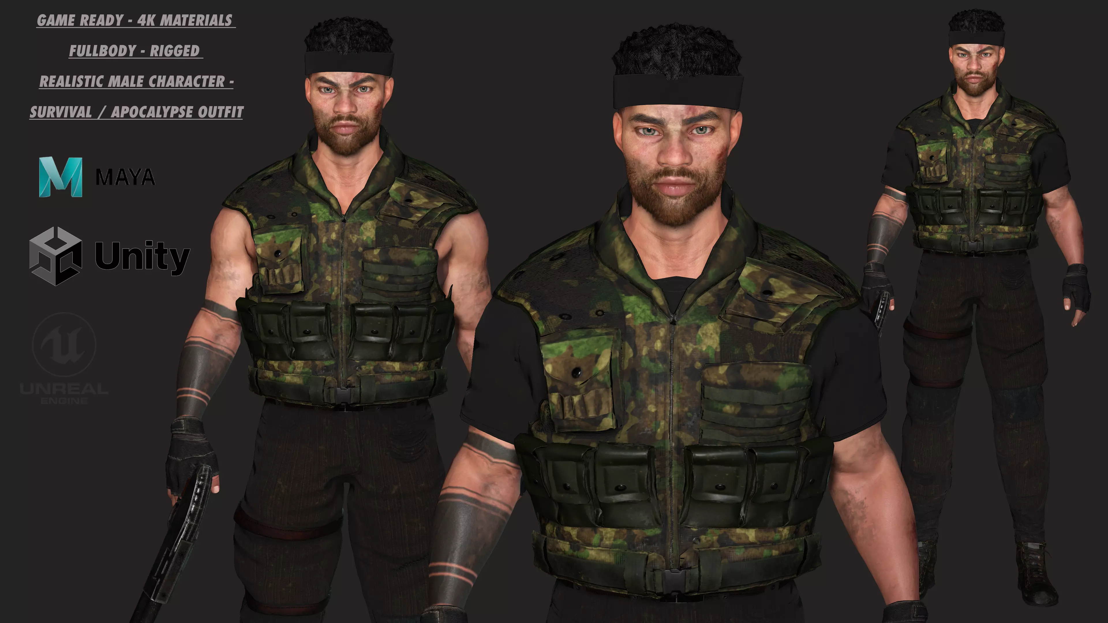 3D model AAA 3D REALISTIC MALE CHARACTER - SURVIVAL APOCALYPSE OUTFIT ...