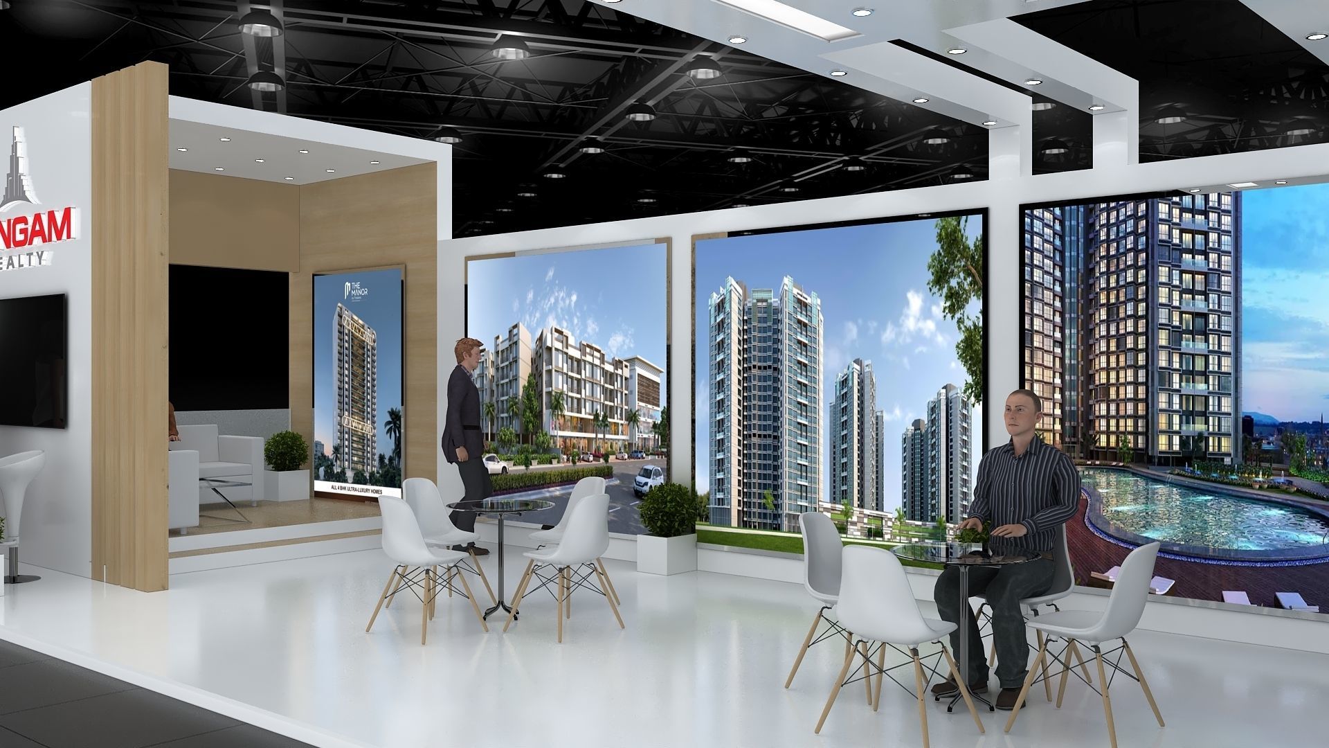 Exhibition Stand Stall Two Side Open 15X5 3D model | CGTrader