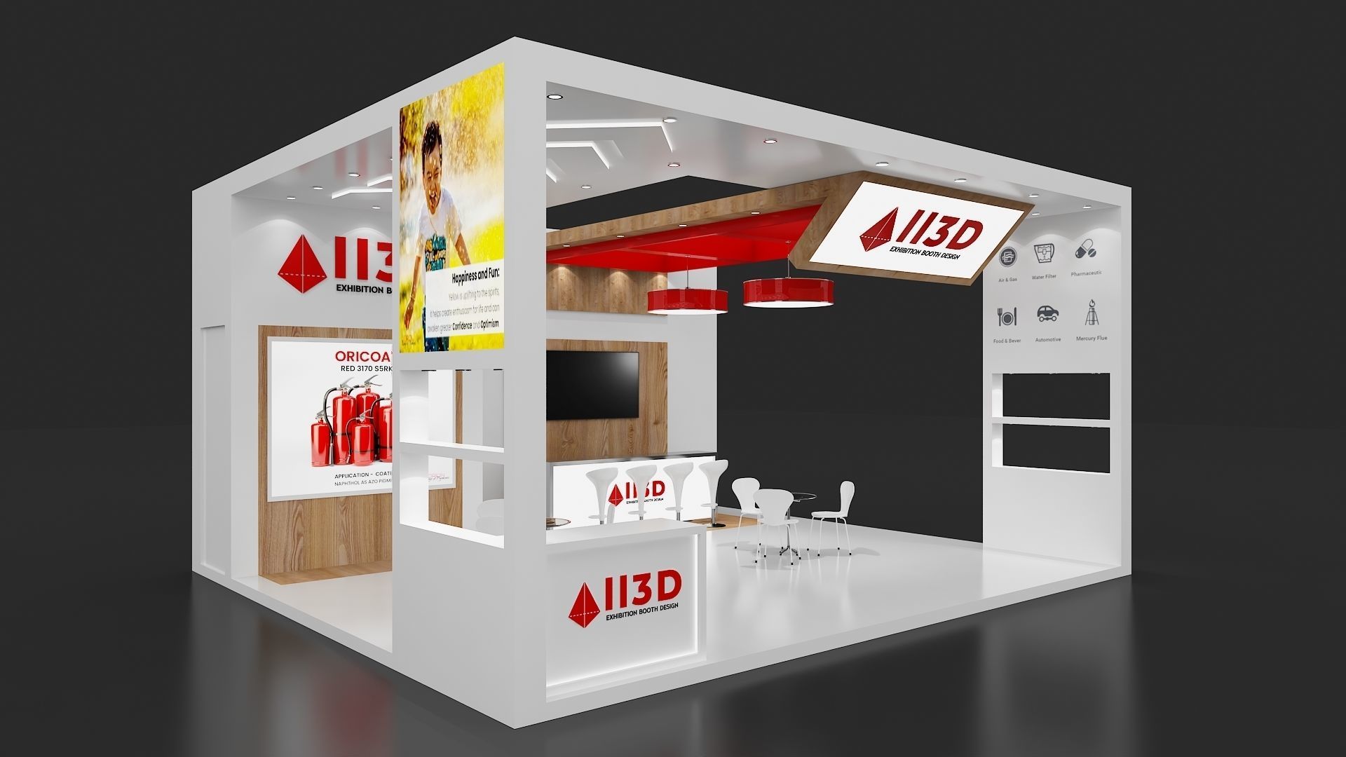 Exhibition Stand Stall Two Side Open 8X7 3D model | CGTrader