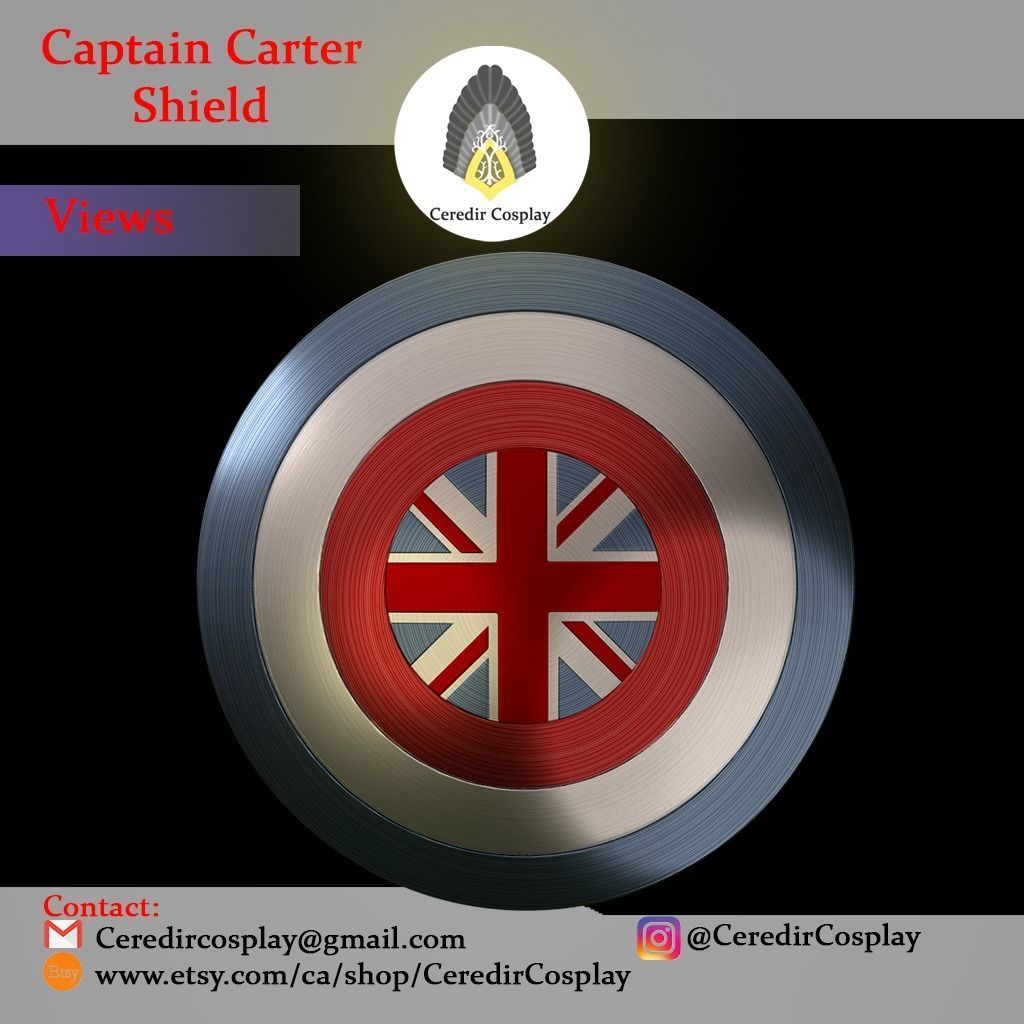 Captain Carter Shield What if Shield 3d digital download 3D model 3D ...