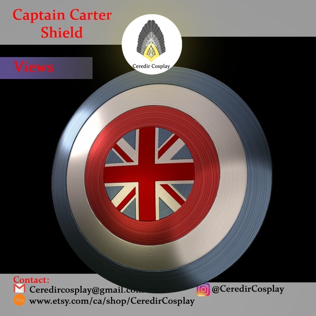 Captain Carter Shield What if Shield 3d digital download 3D model 3D ...
