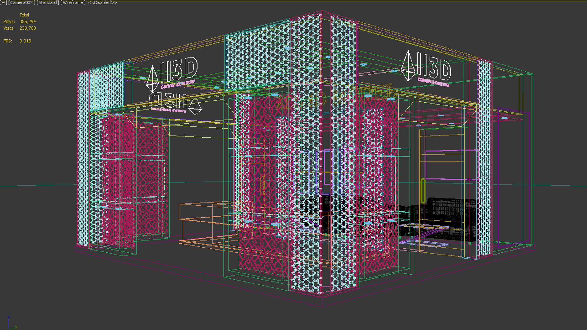 Exhibition Stand Stall Three Side Open 6X6 3D model | CGTrader