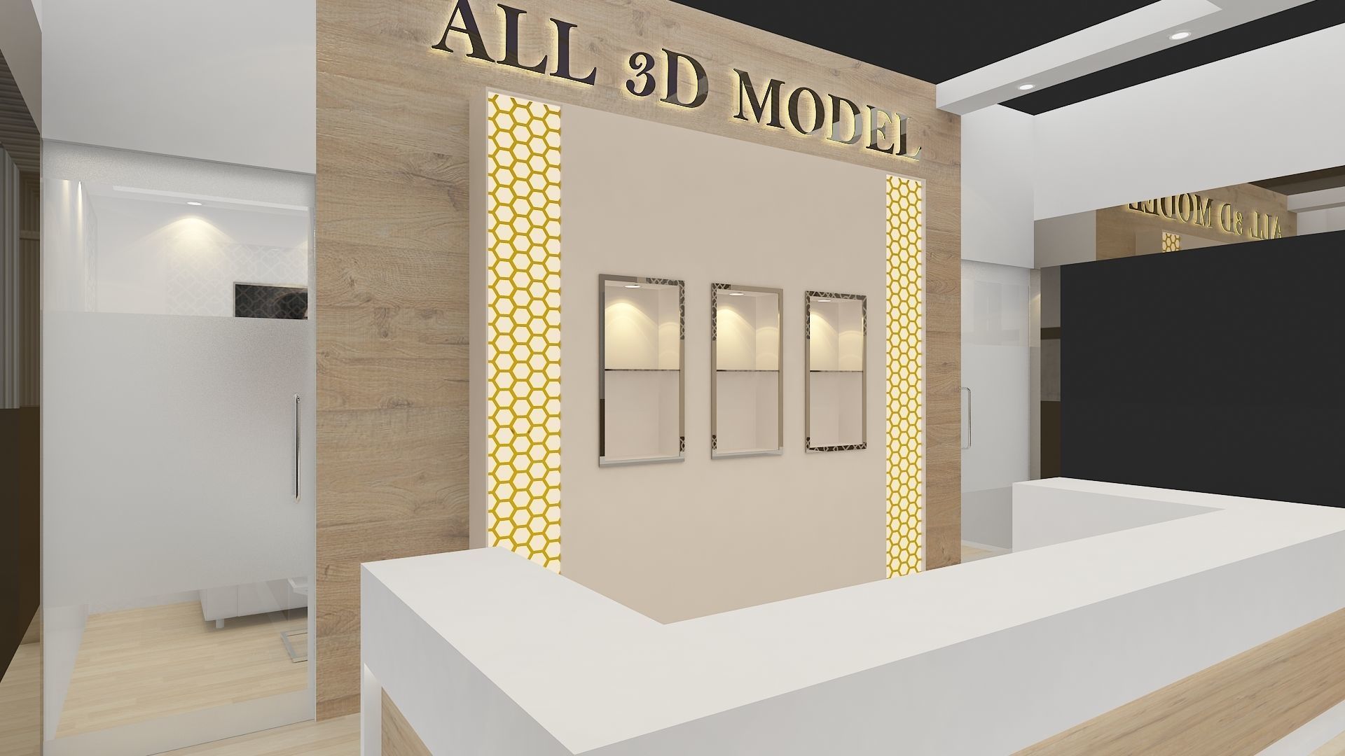 Exhibition Stand Stall Three Side Open 6X6 3D model | CGTrader